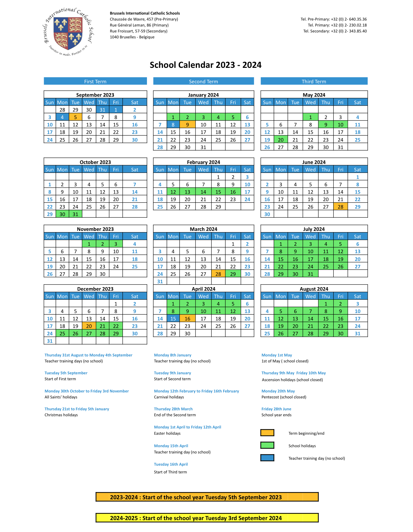 Primary Calendar and activities.